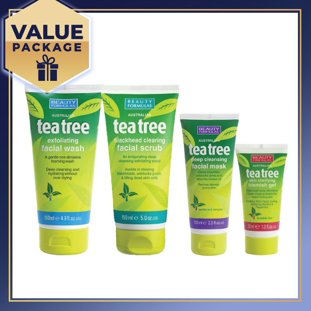 Beauty Formulas Tea Tree Deep Cleansing Facial Mask 100ml + Exfoliatin ...